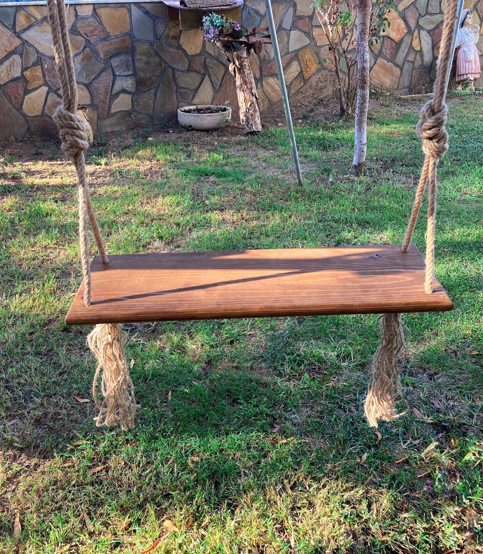 Tree Swing Wooden Rope Swing Rustic Long Lasting Outdoor - Etsy