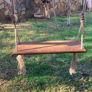 Tree Swing, Wooden Rope Swing, Rustic Long Lasting Outdoor Swing ...