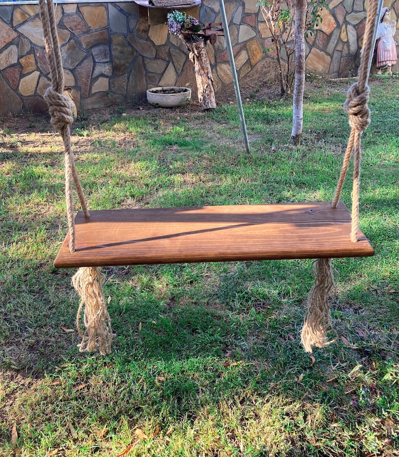 Tree Swing Wooden Rope Swing Rustic Long Lasting Outdoor - Etsy