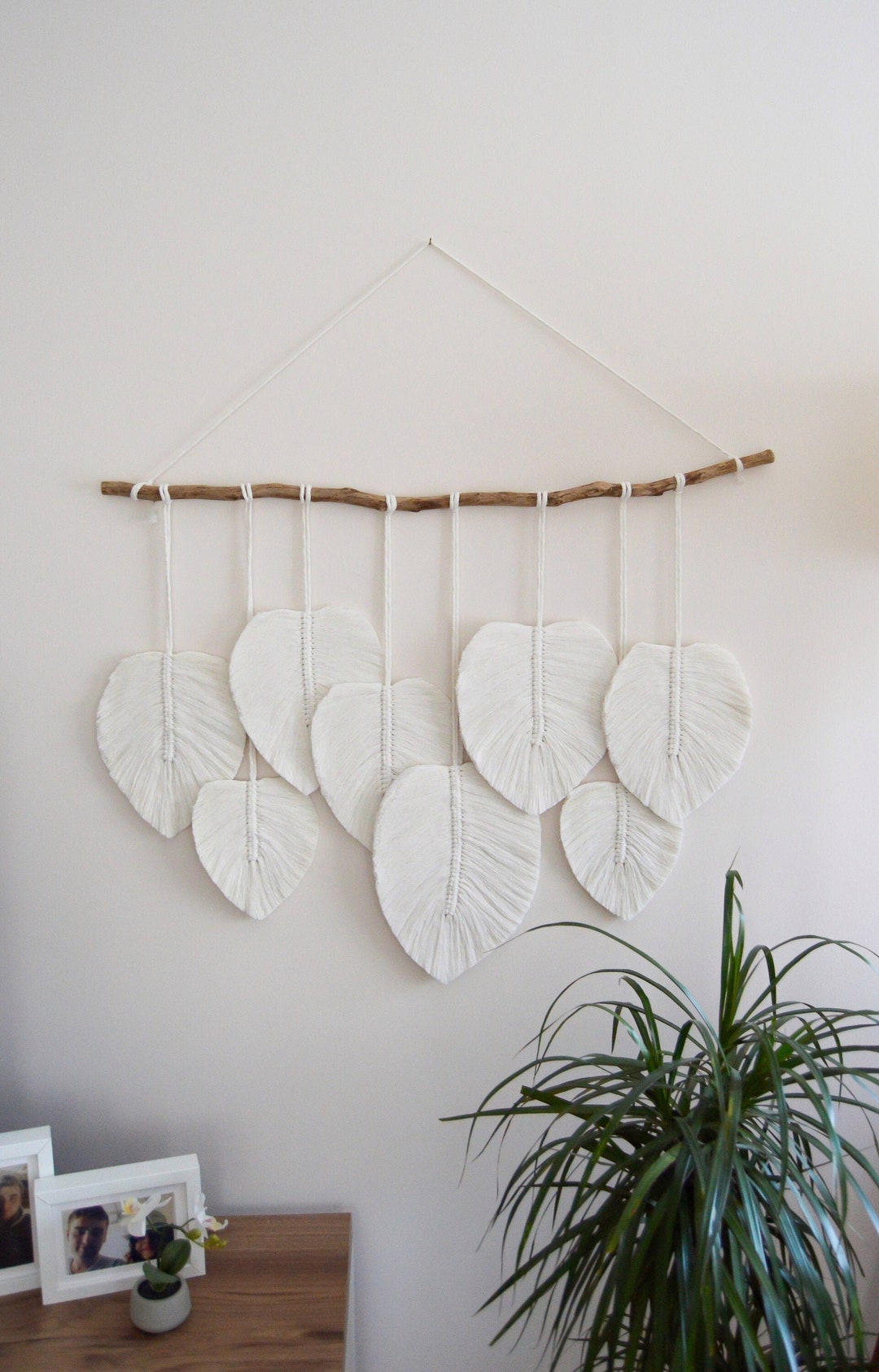Large Macrame Feathers Wall Hanging, Macrame Leaf, Modern , Boho Decor ...