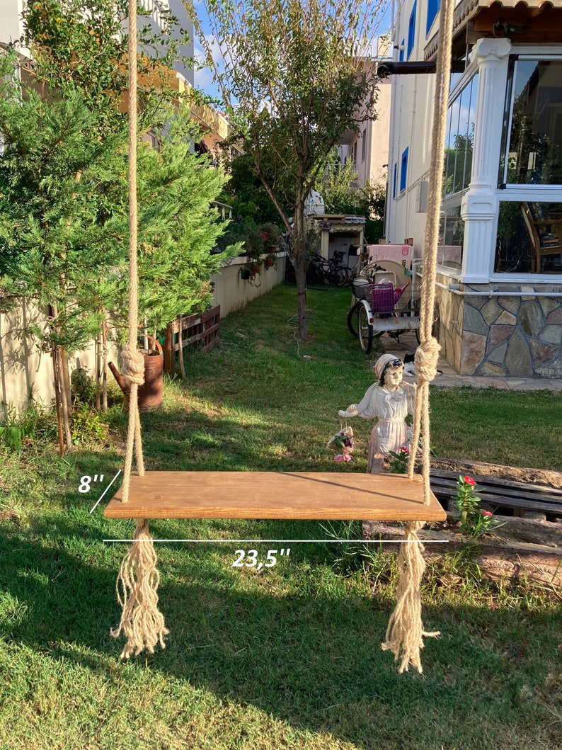 Tree Swing Wooden Rope Swing Rustic Long Lasting Outdoor - Etsy
