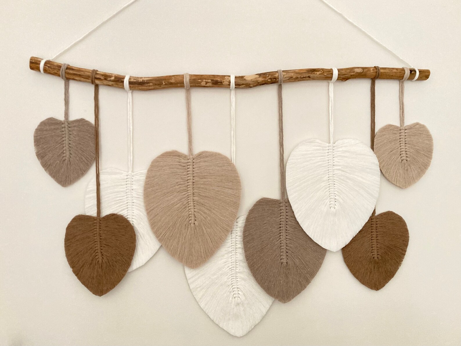 Large Macrame Feather Wall Hanging Woven Leaf Suspension | Etsy