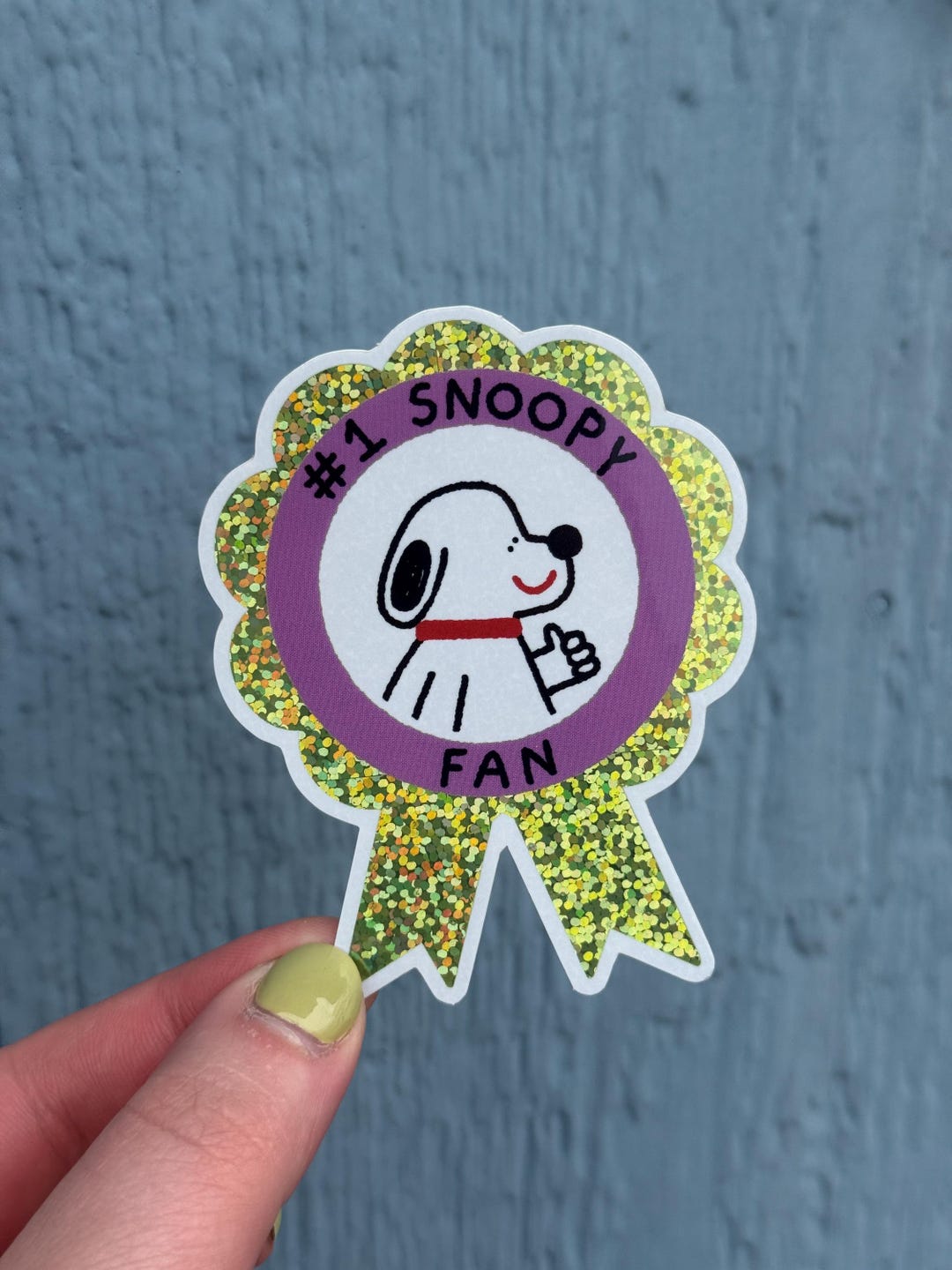 Number #1 Snoopy Fan Sticker- Glossy Glitter Peanuts Vinyl Stickers ...