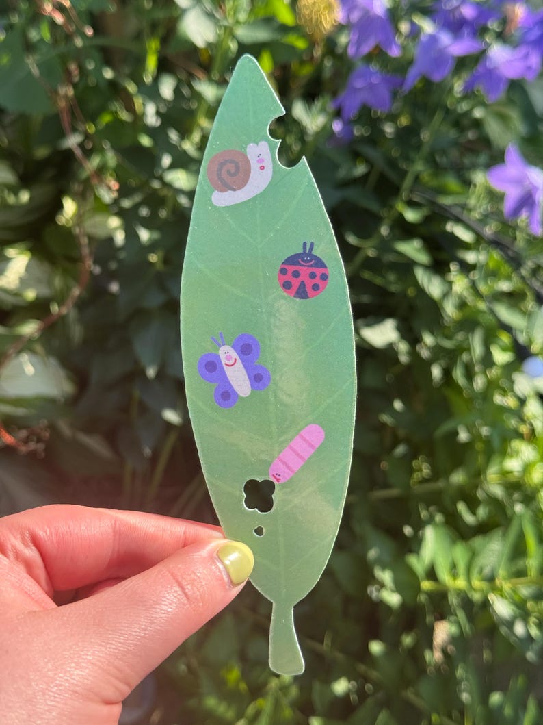 Buggy Leaf Bookmark - Double Sided Glossy Vinyl Bookmarks Pencils ...