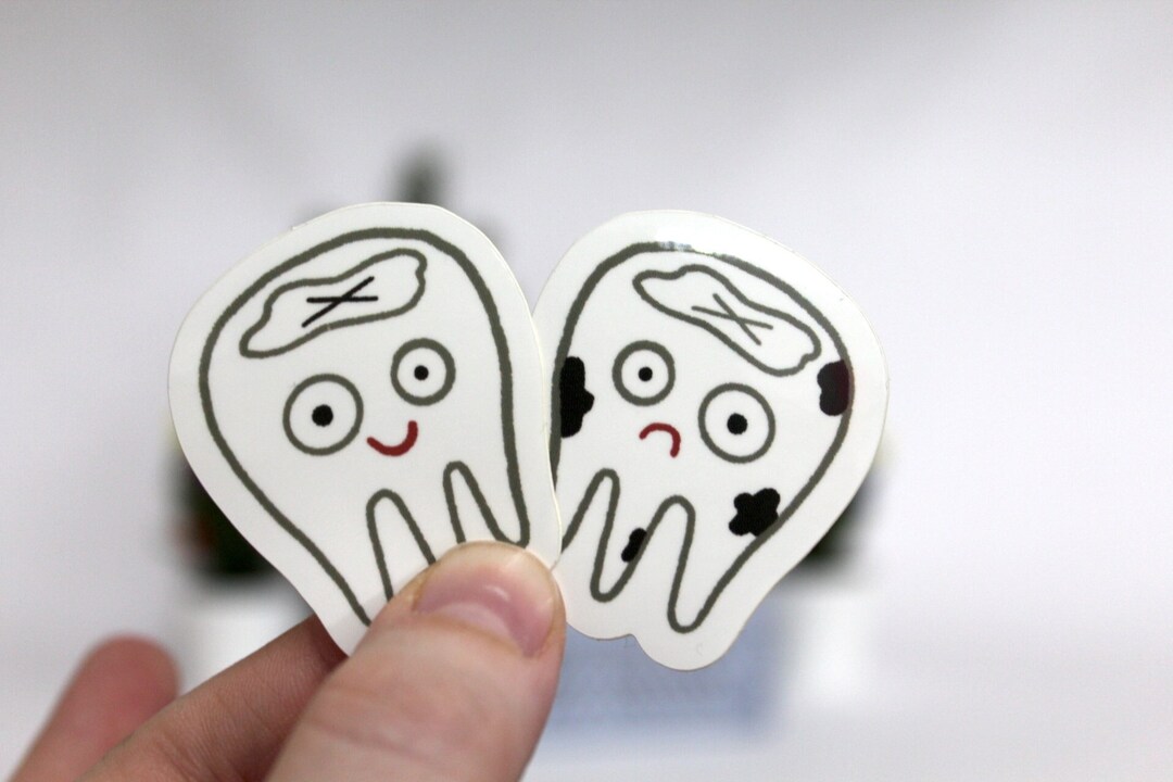 Teeth Stickers - Cute Glossy Waterproof Vinyl Sticker - Etsy