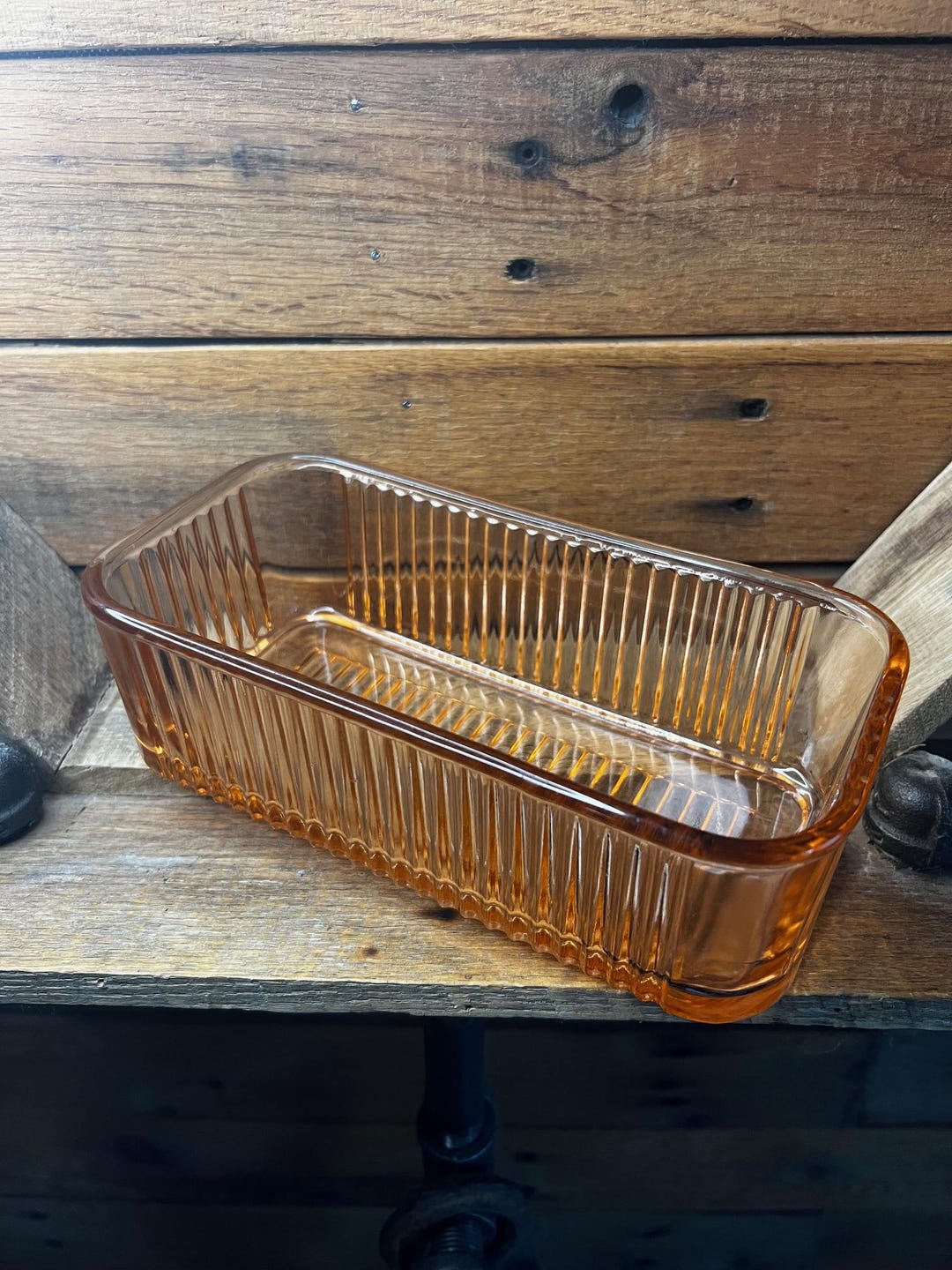 Rare Vintage Pink Depression Glass Refrigerator Storage Container With ...