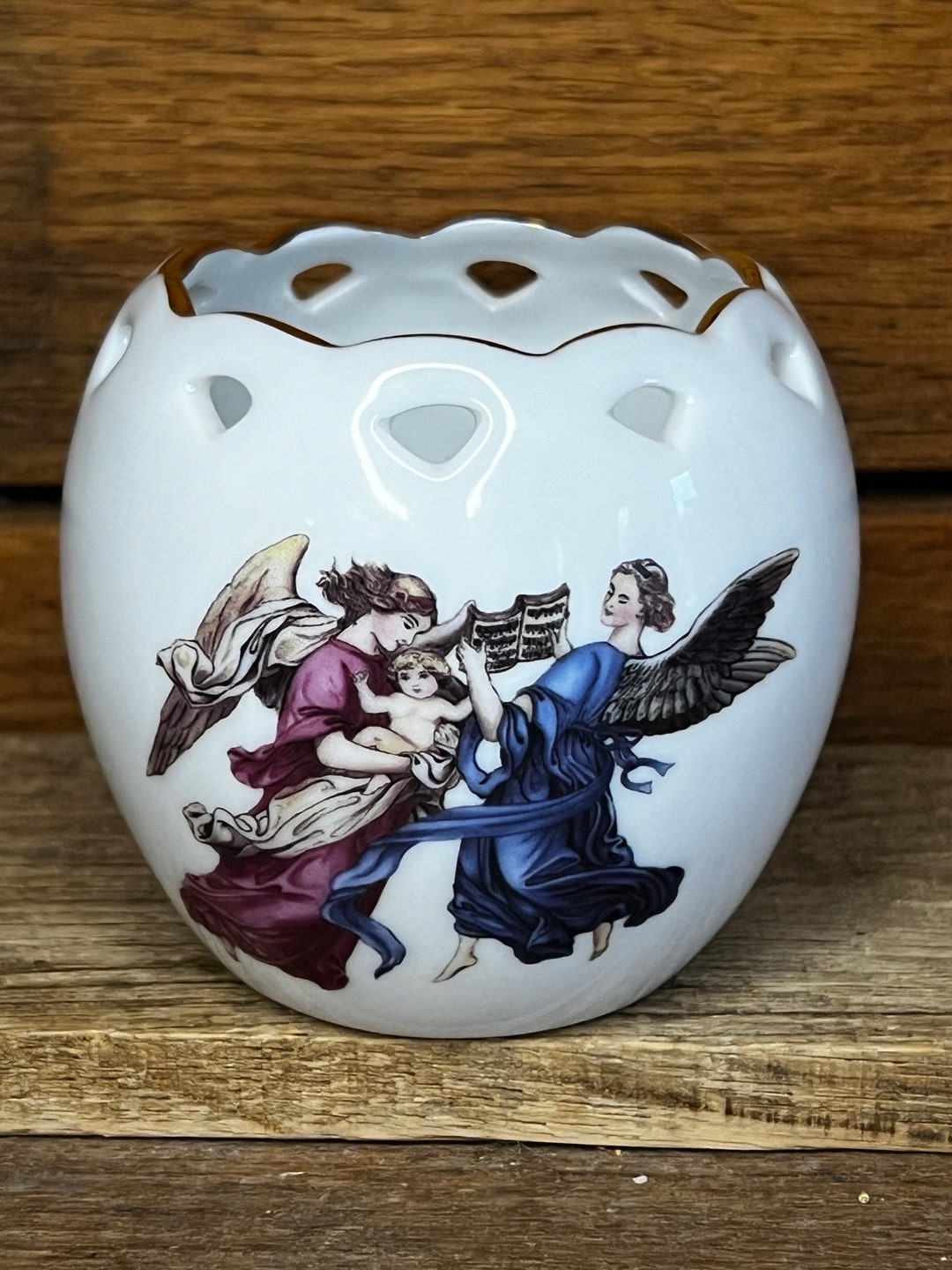 Vintage Angels Porcelain Candle Holder Reutter Porzellan Germany White ...