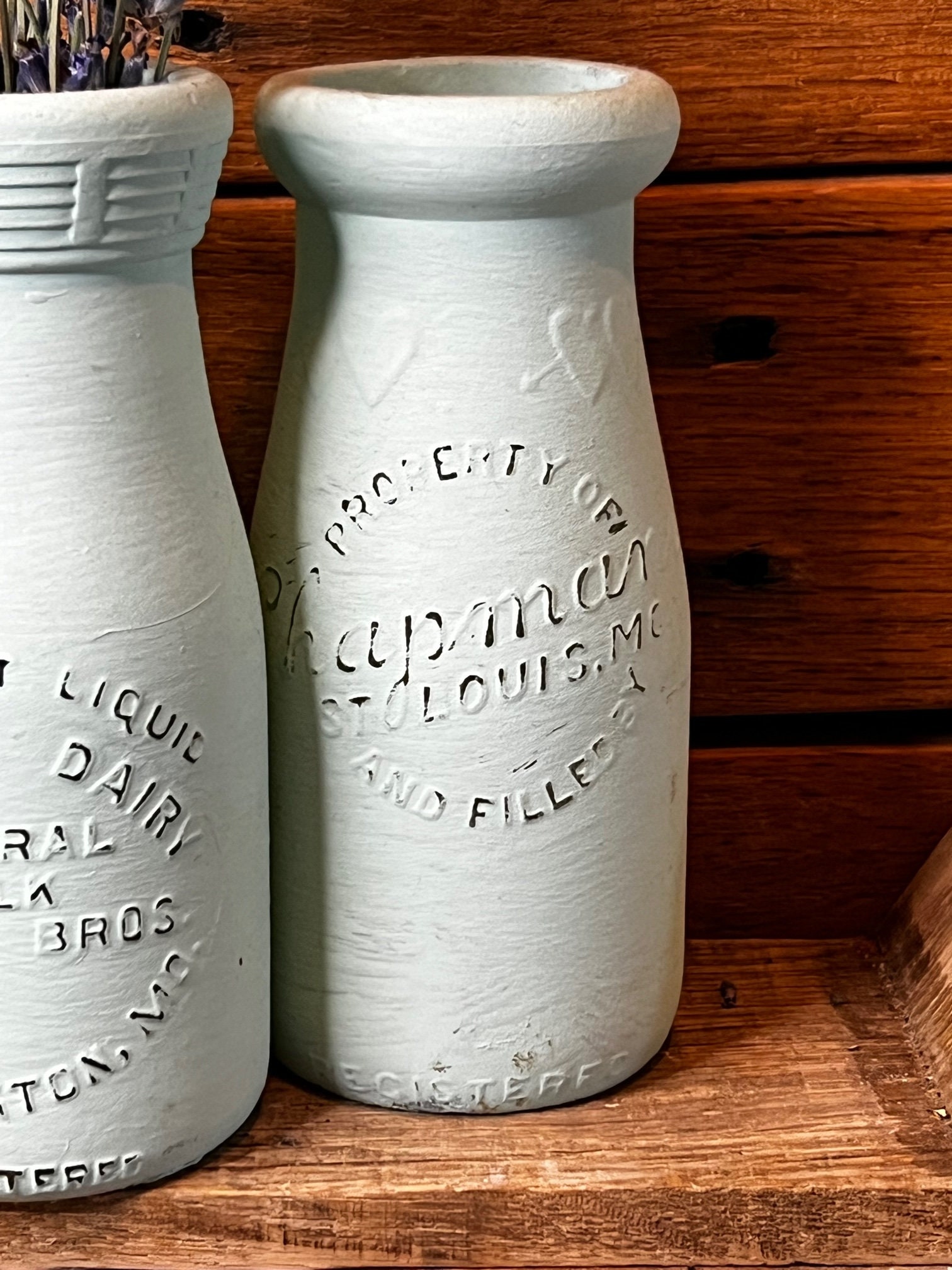 Vintage Set (3) of Pint Milk Bottles With a Flat Coat Of - Etsy