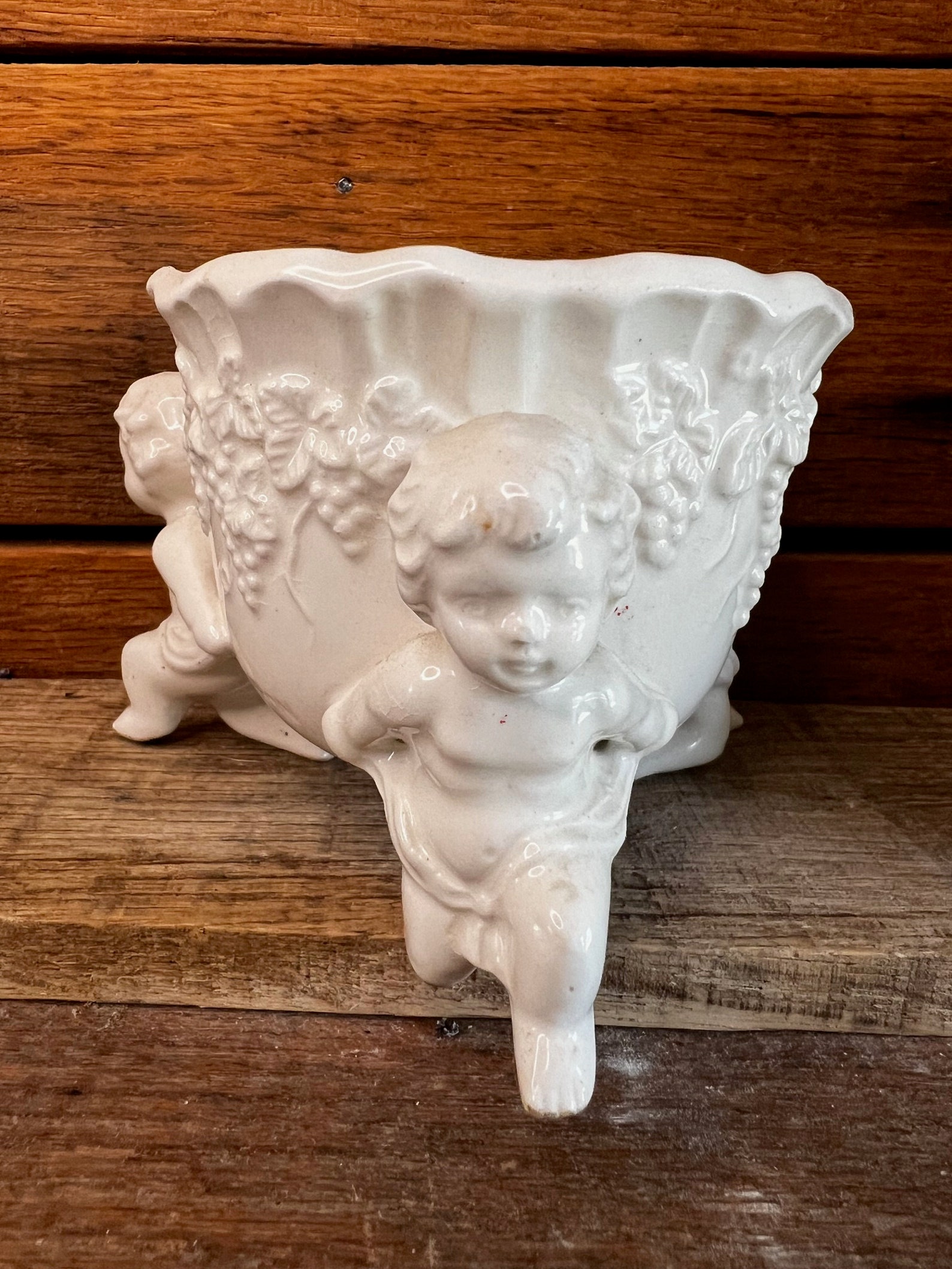 Lefton Renaissance Three Cherubs Holding Footed Bowl/dish/planter - Etsy