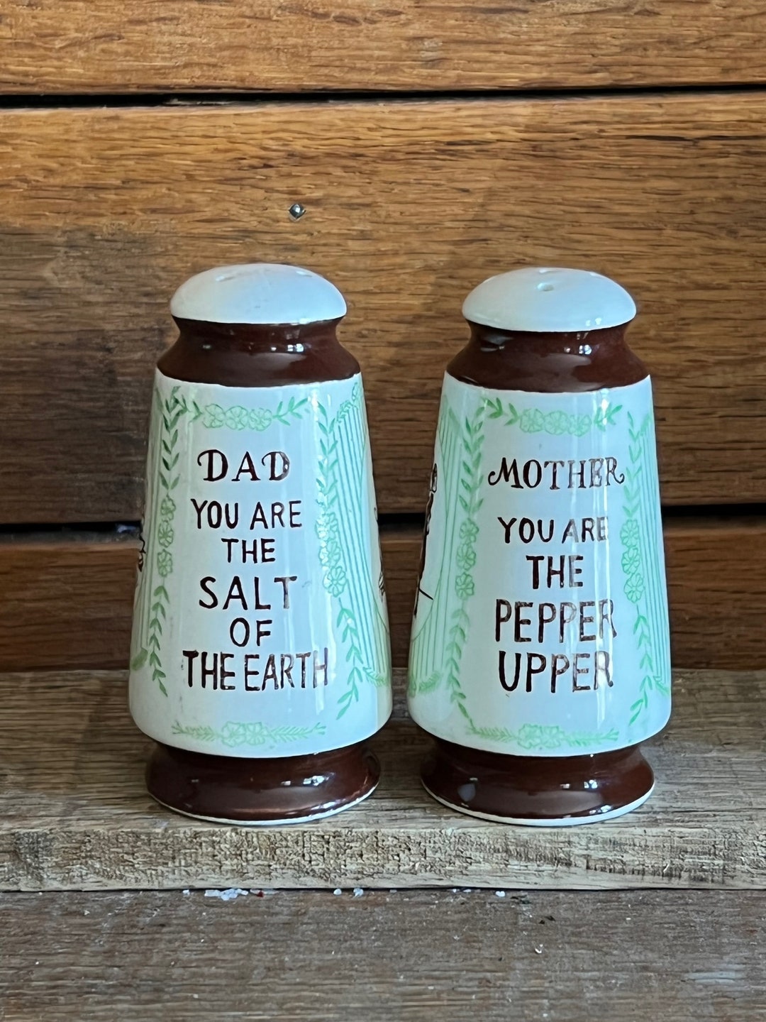 Vintage Mother and Dad Salt and Pepper Shakers Dad the Pepper Upper ...