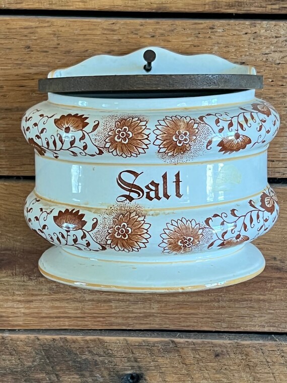 Vintage Brown Arnart Creation Japan Salt Box - Etsy