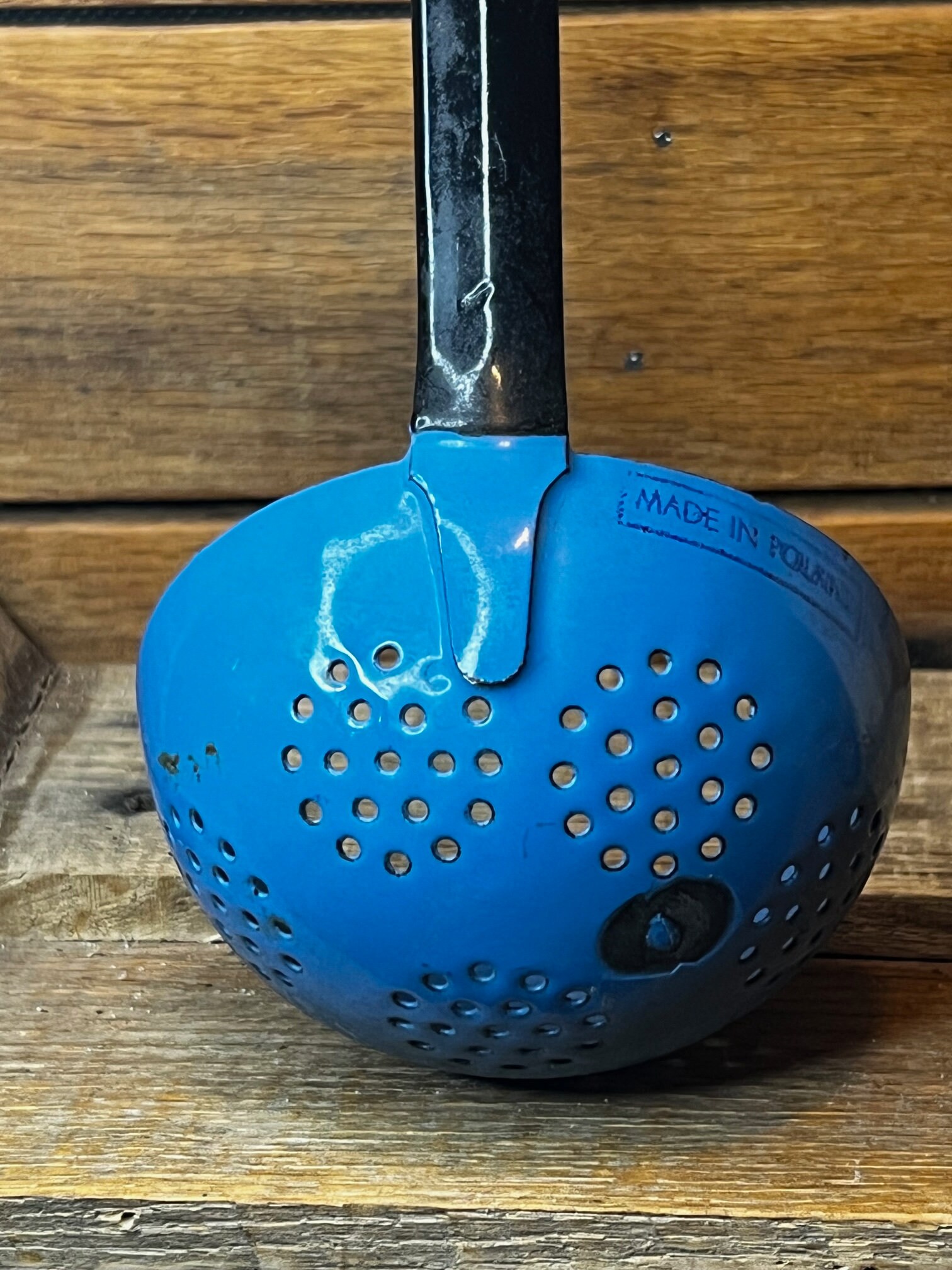 Vintage Enamelware Strainer Ladle Dipper-made in Poland Stamped - Etsy