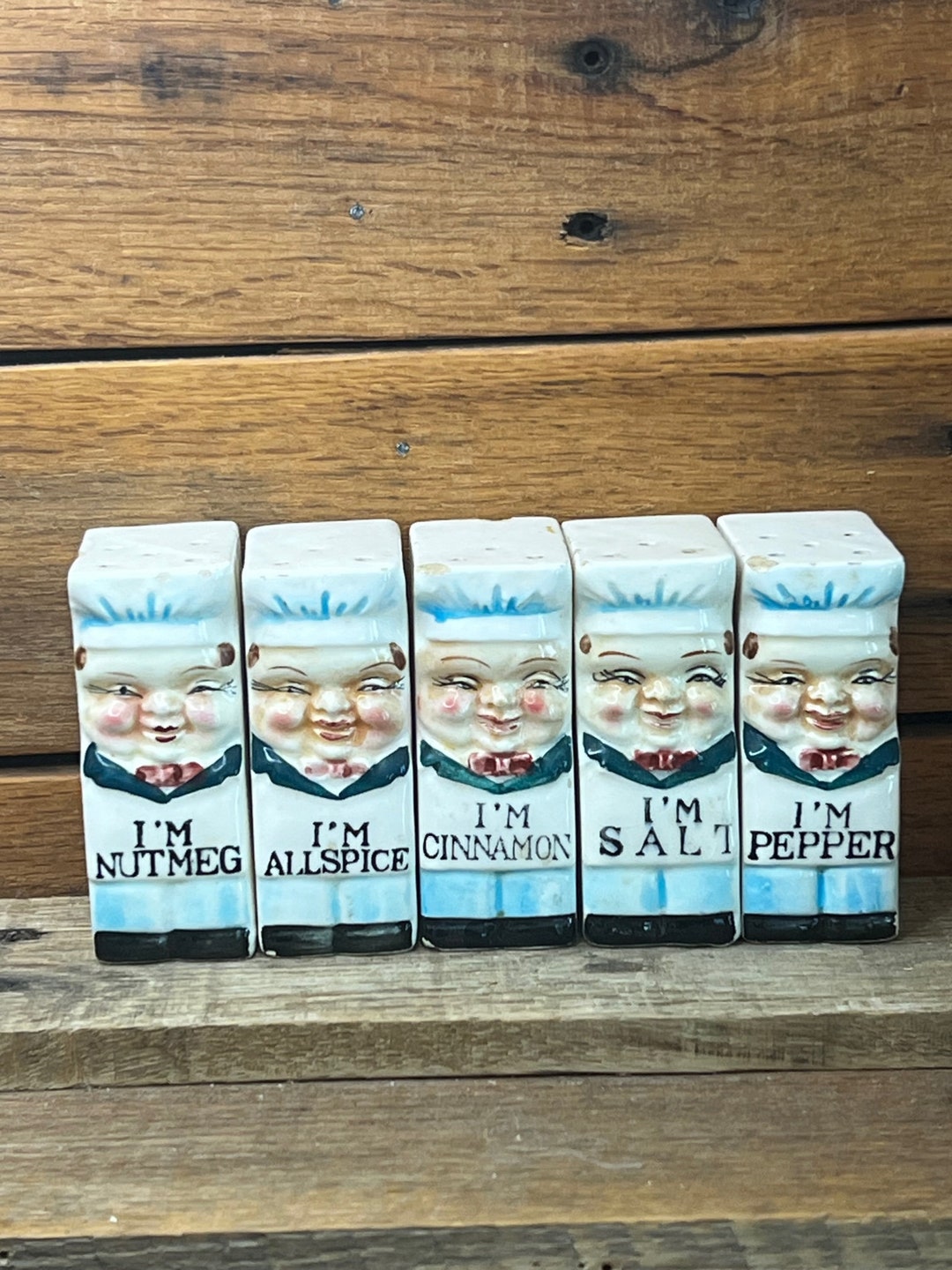 Vintage, Spice Set, Vintage Spice Set, Chefs, Chefs Spice Containers ...