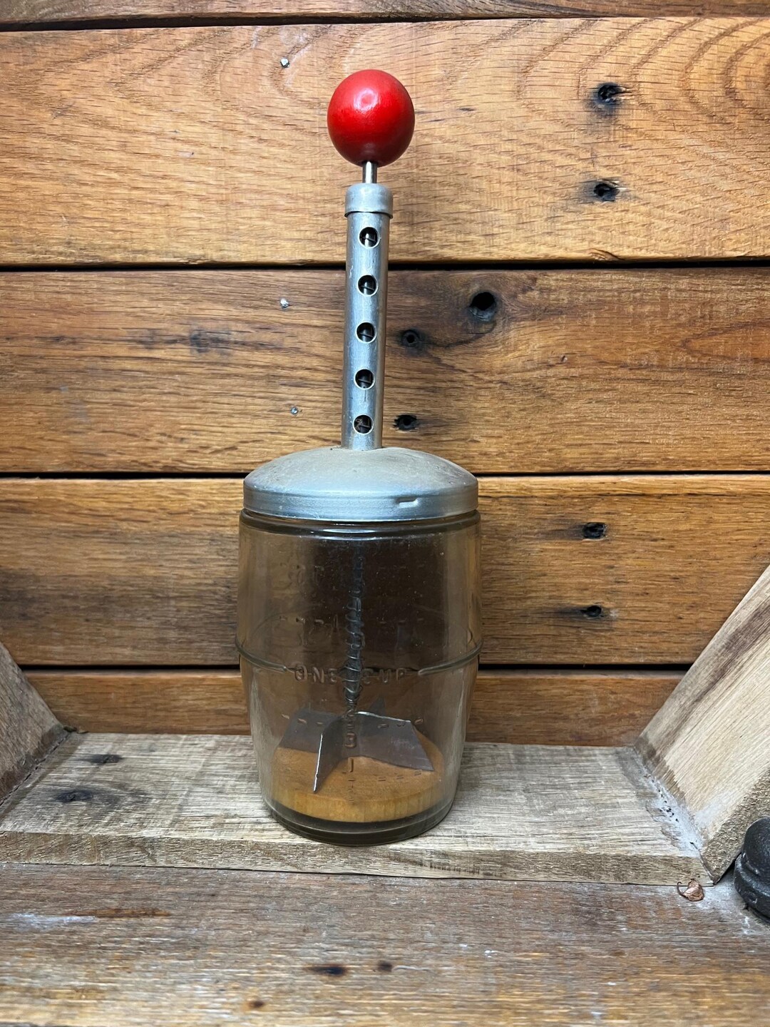 Vintage Hazel Atlas Glass Food + Nut Chopper With Red Knob - Etsy