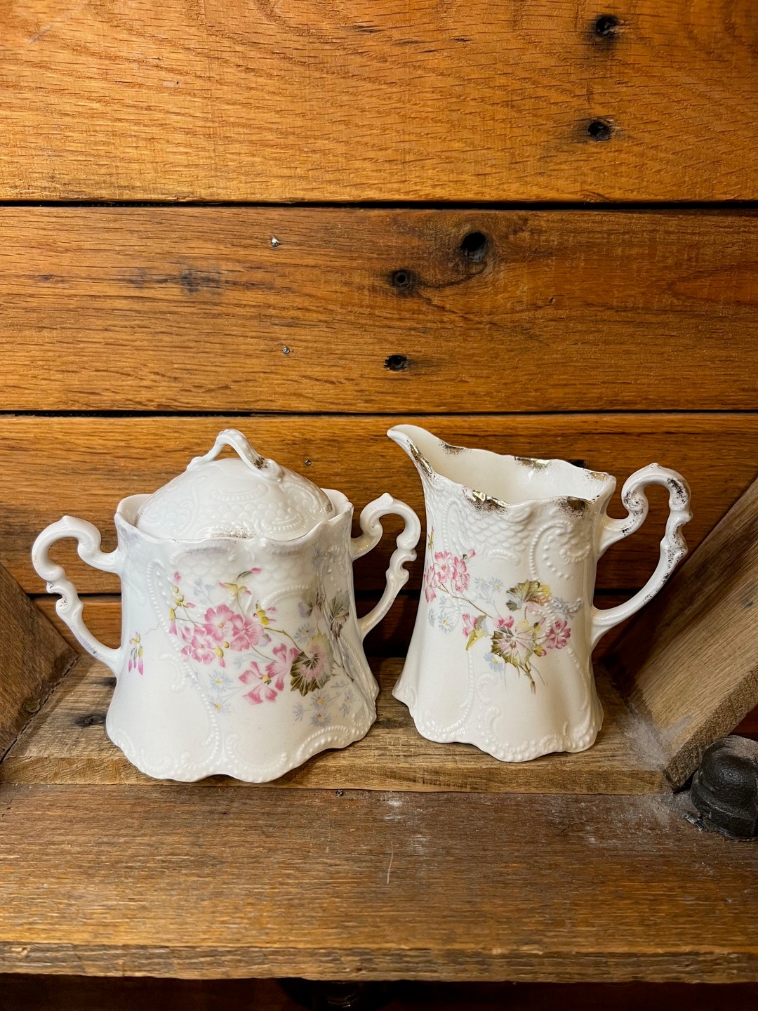 Vintage German Weimar Cream and Sugar Set | Farmhouse Replacements - Etsy