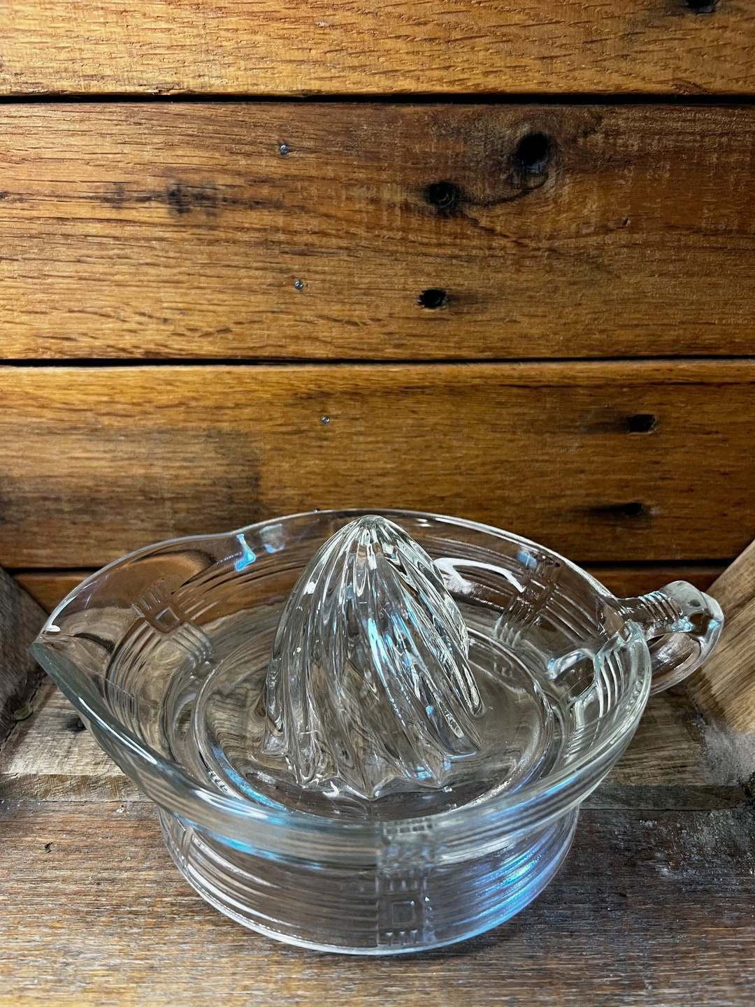 Hazel Atlas Pressed Glass Juicer, Large Juicer, Criss Cross Pattern ...