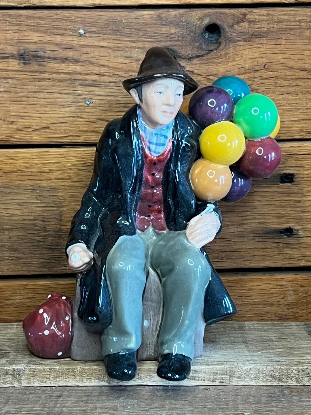 Vintage Old Man With Balloons Figurine, the Balloon Man by Royal ...