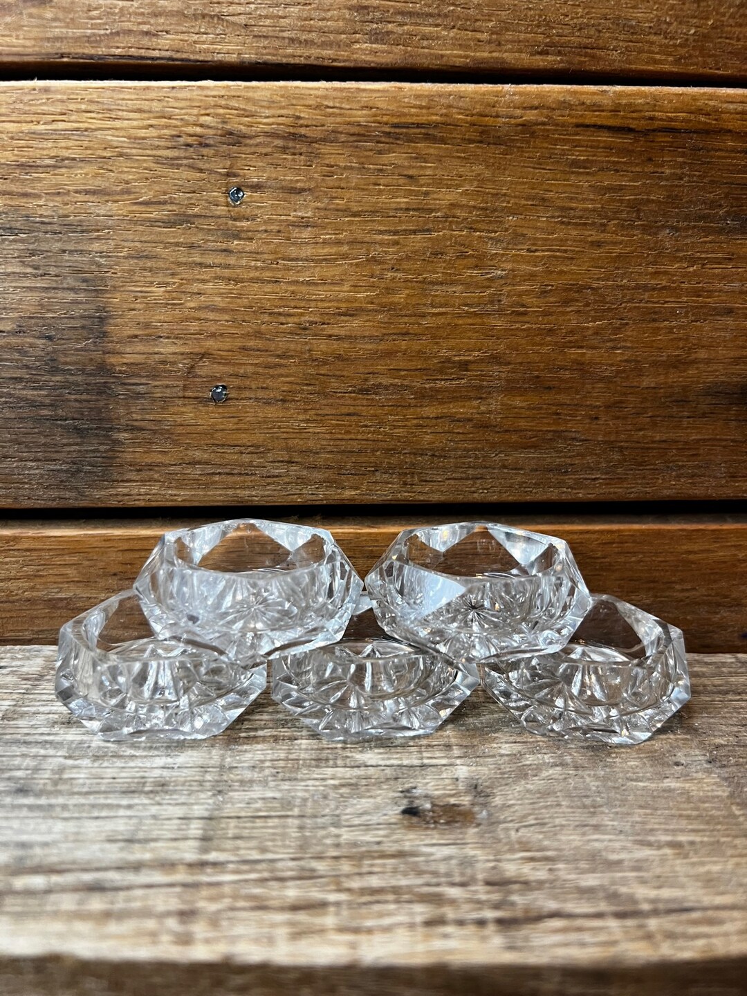 Set of 5 Vintage Pressed Glass Salt Dips/salt Cellars - Etsy