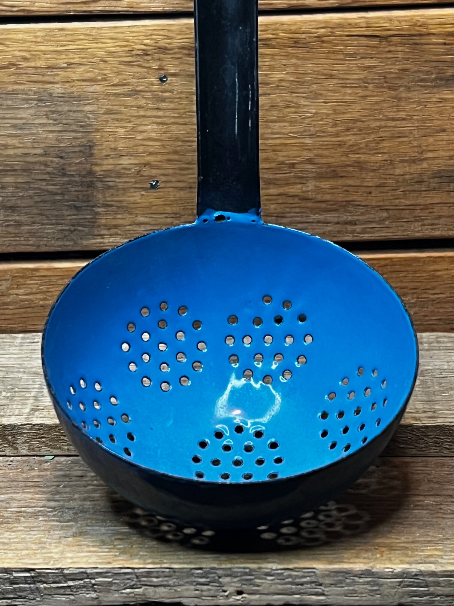 Vintage Enamelware Strainer Ladle Dipper-made in Poland Stamped - Etsy