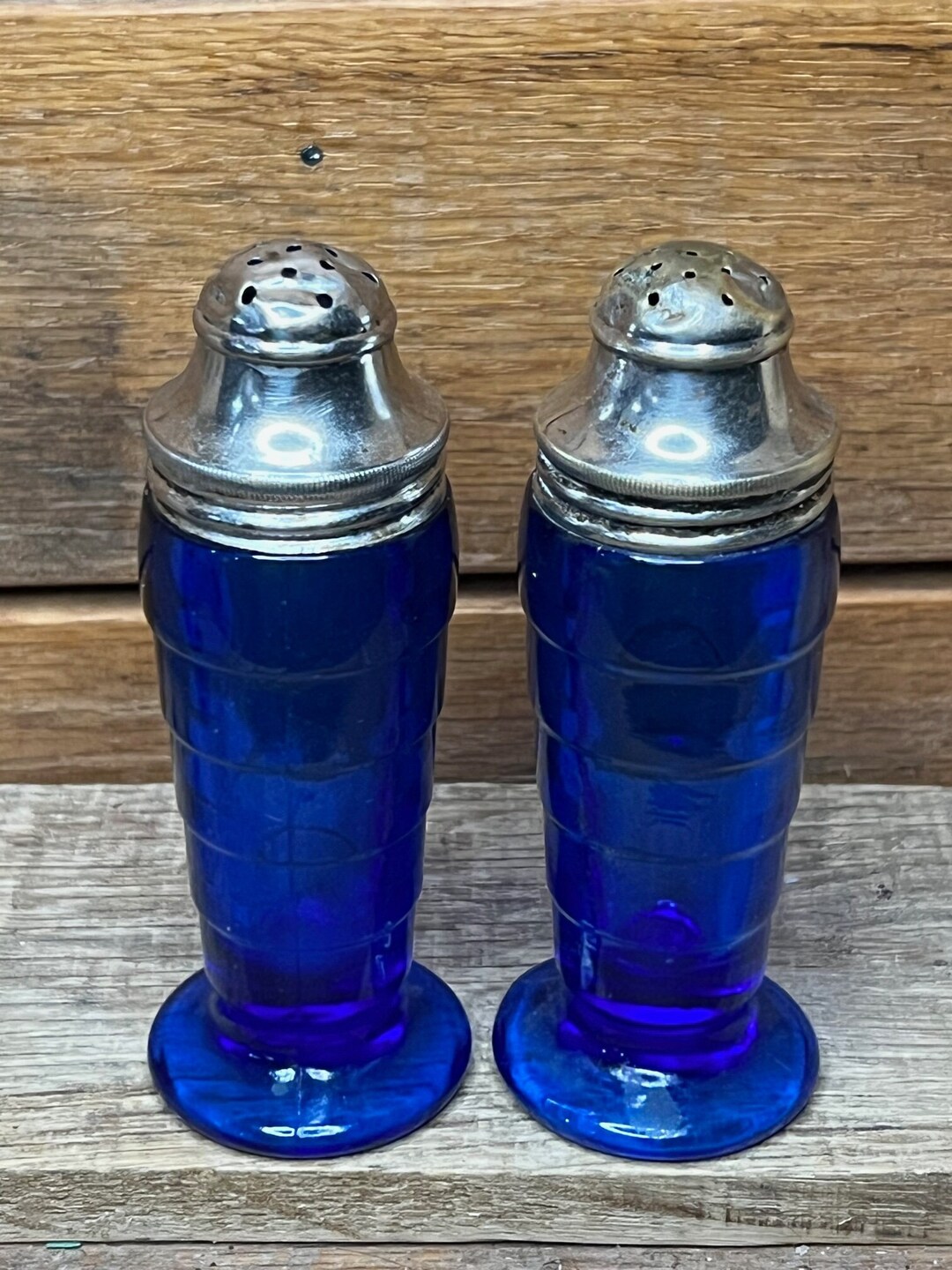 Hazel Atlas Moderntone Cobalt Blue Salt and Pepper Shakers - Etsy