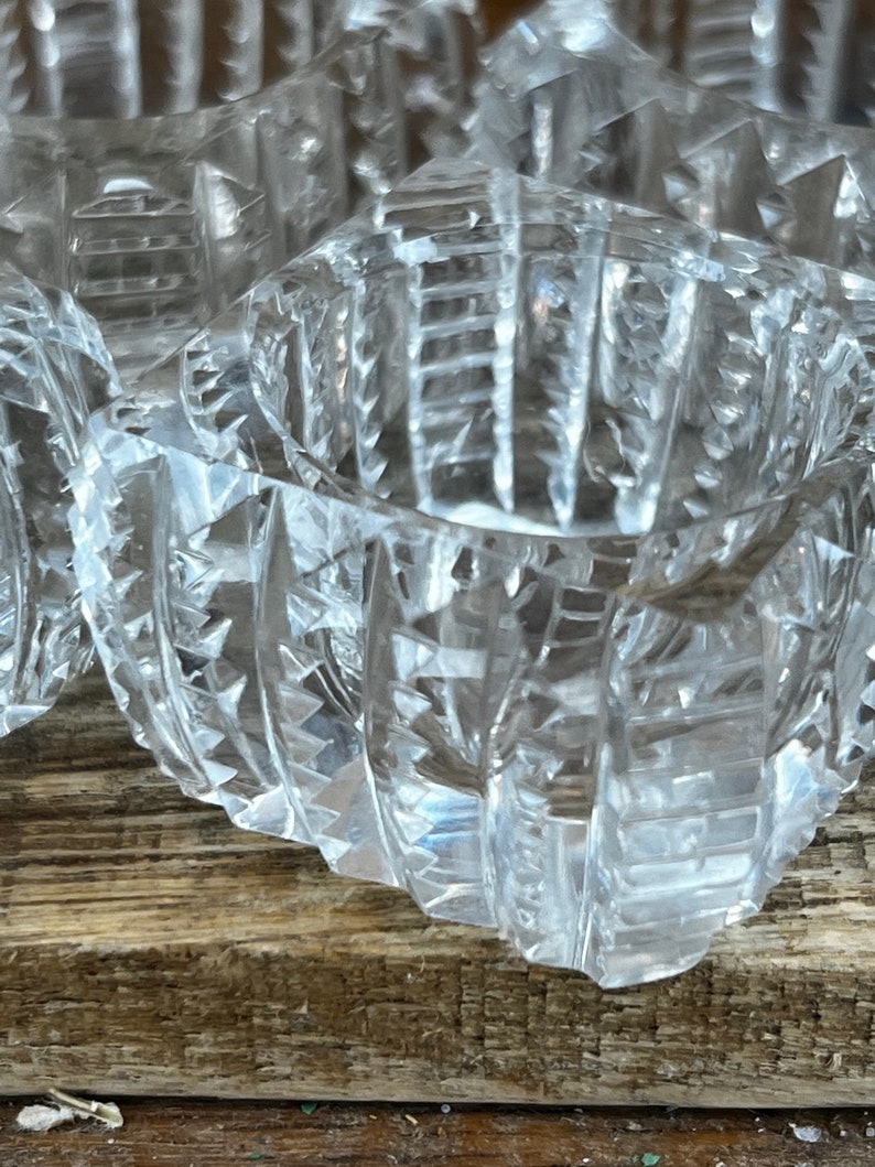 Vintage Victorian Cut Crystal Glass Salt Dips Set of 6 From the 1900s ...