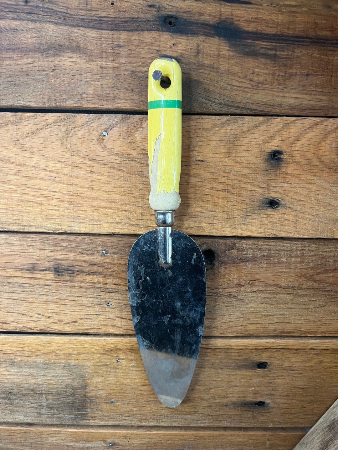 Vintage Ekco A & J Spatula With Yellow/green Stripe Painted Wooden ...