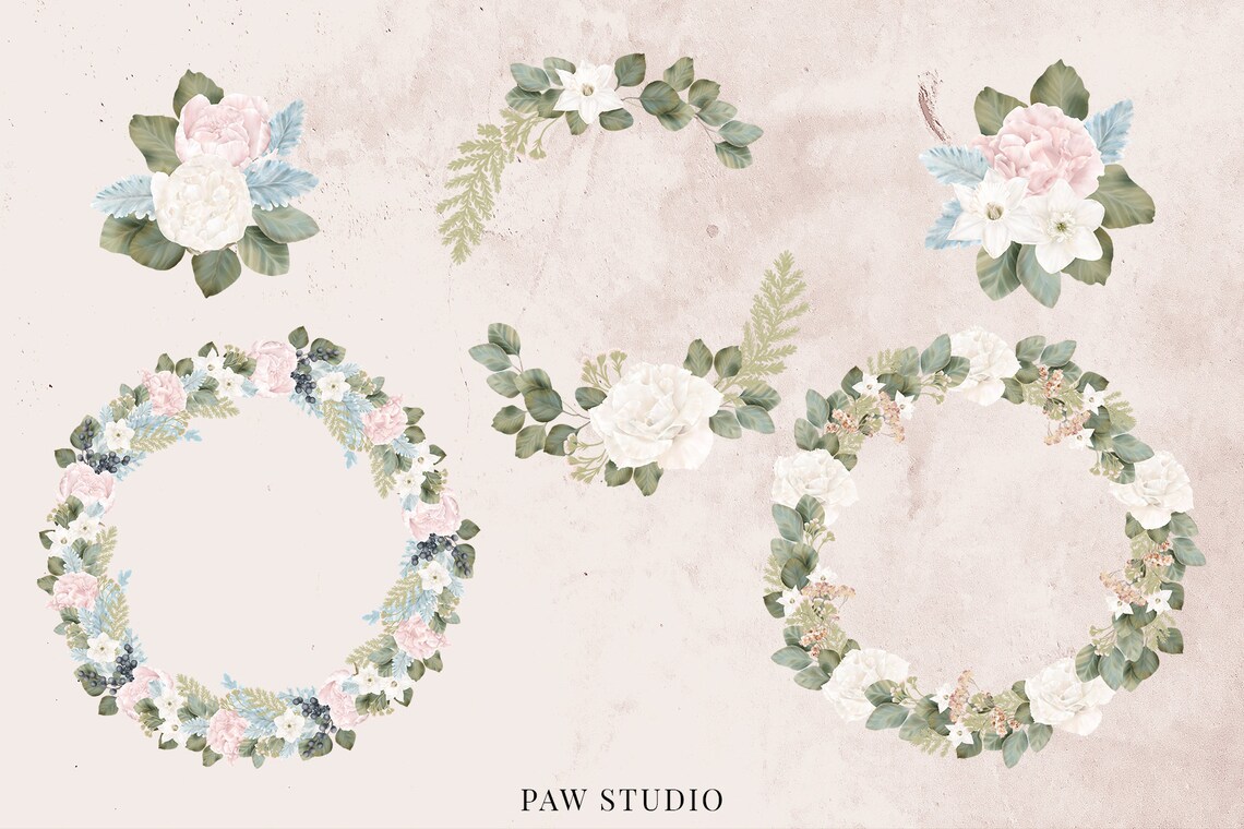 Floral Frame Clipart Wedding Frame Flower Bouquet Wedding - Etsy