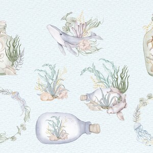 Underwater Clipart Nursery Ocean Summer Clipart Under the Sea Nautical ...