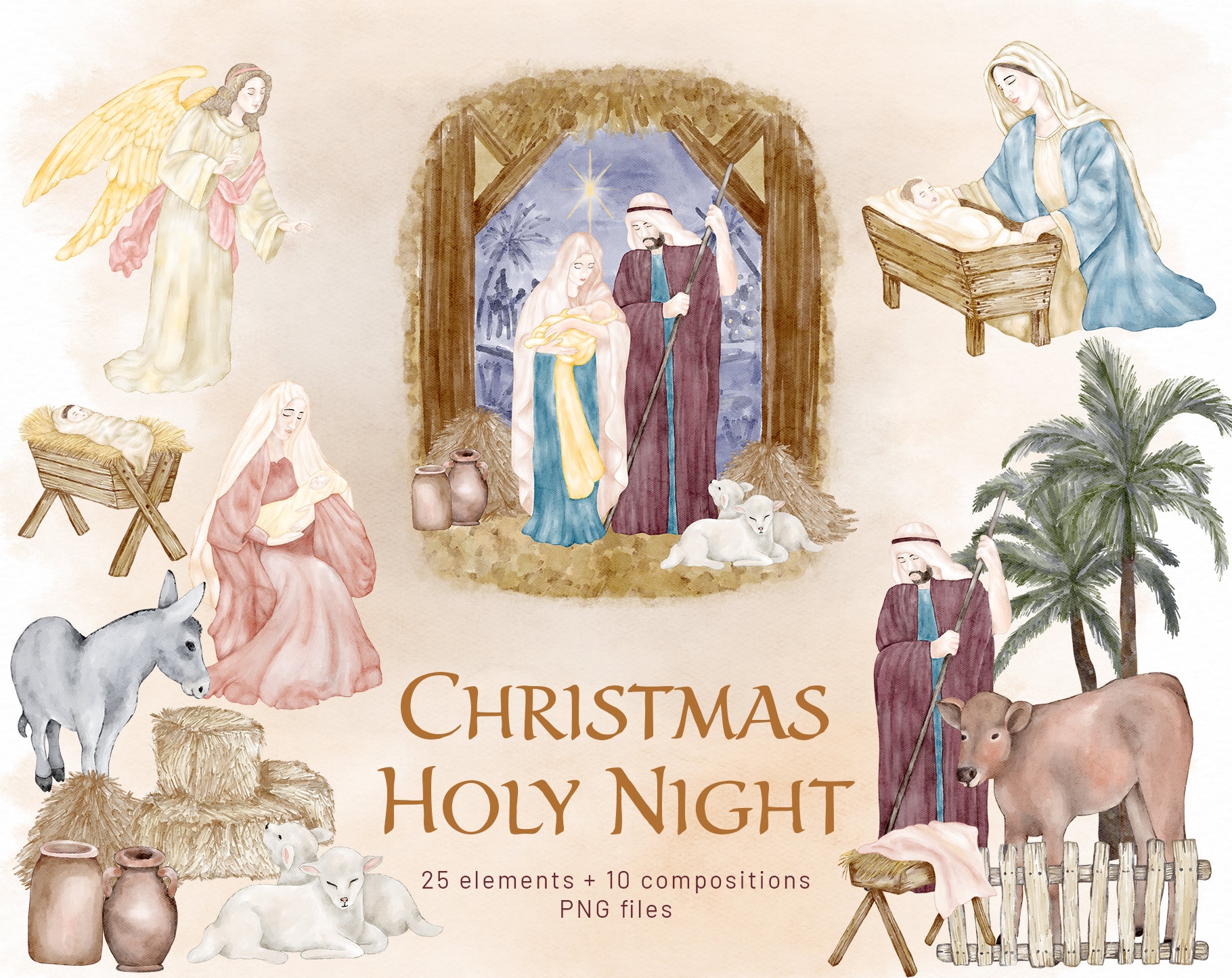 Religious Merry Christmas Clip Art Words