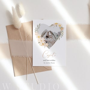 Congrats Wedding Editable Card Canva Template Mr and Mrs Card Just ...