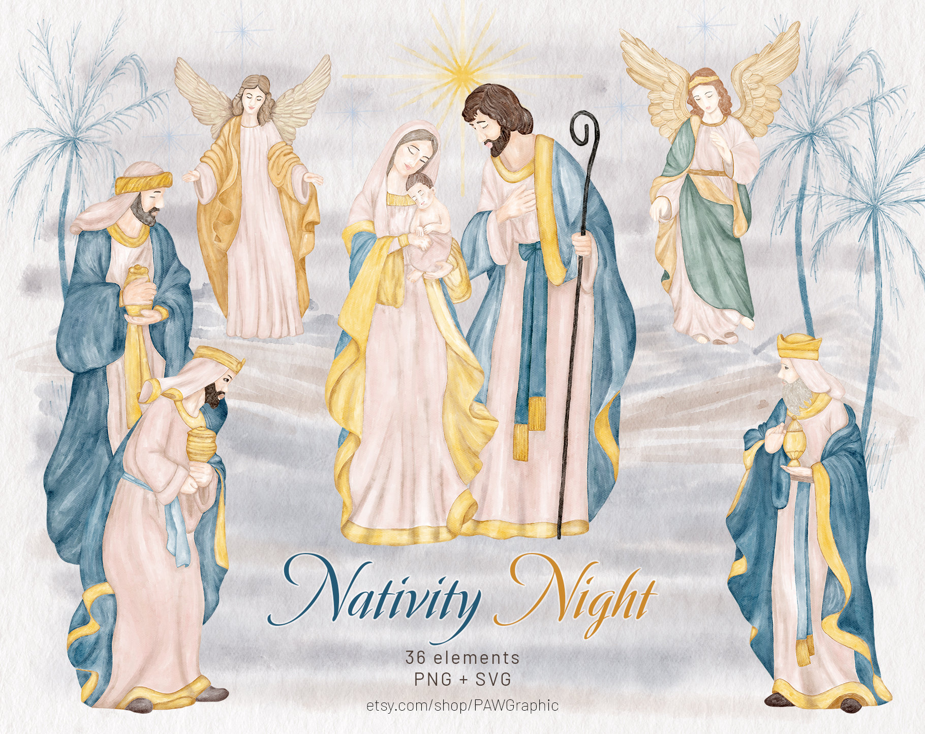 Religious Christmas Star Clipart