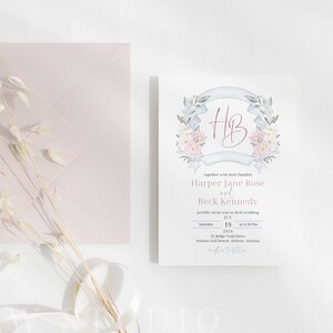 Wedding Editable Invitation Emblem Template Canva Smartphone Invitation iPhone Electronic ...