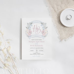 Wedding Editable Invitation Emblem Template Canva Smartphone Invitation iPhone Electronic ...