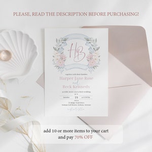Wedding Editable Invitation Emblem Template Canva Smartphone Invitation iPhone Electronic ...
