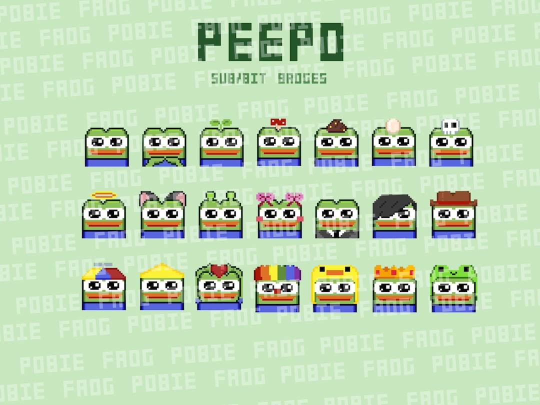 Pixel Peepo Sub/bit Badges - Etsy