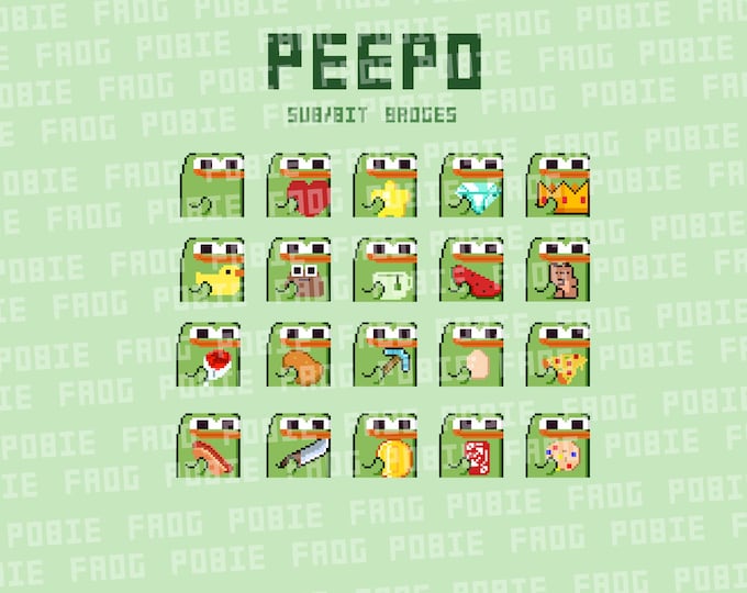 Pixel Peepo Sub/bit Badges - Etsy Canada