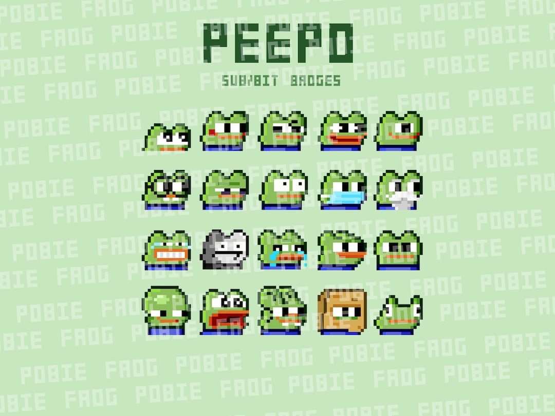 Pixel Peepo Sub/bit Badges - Etsy
