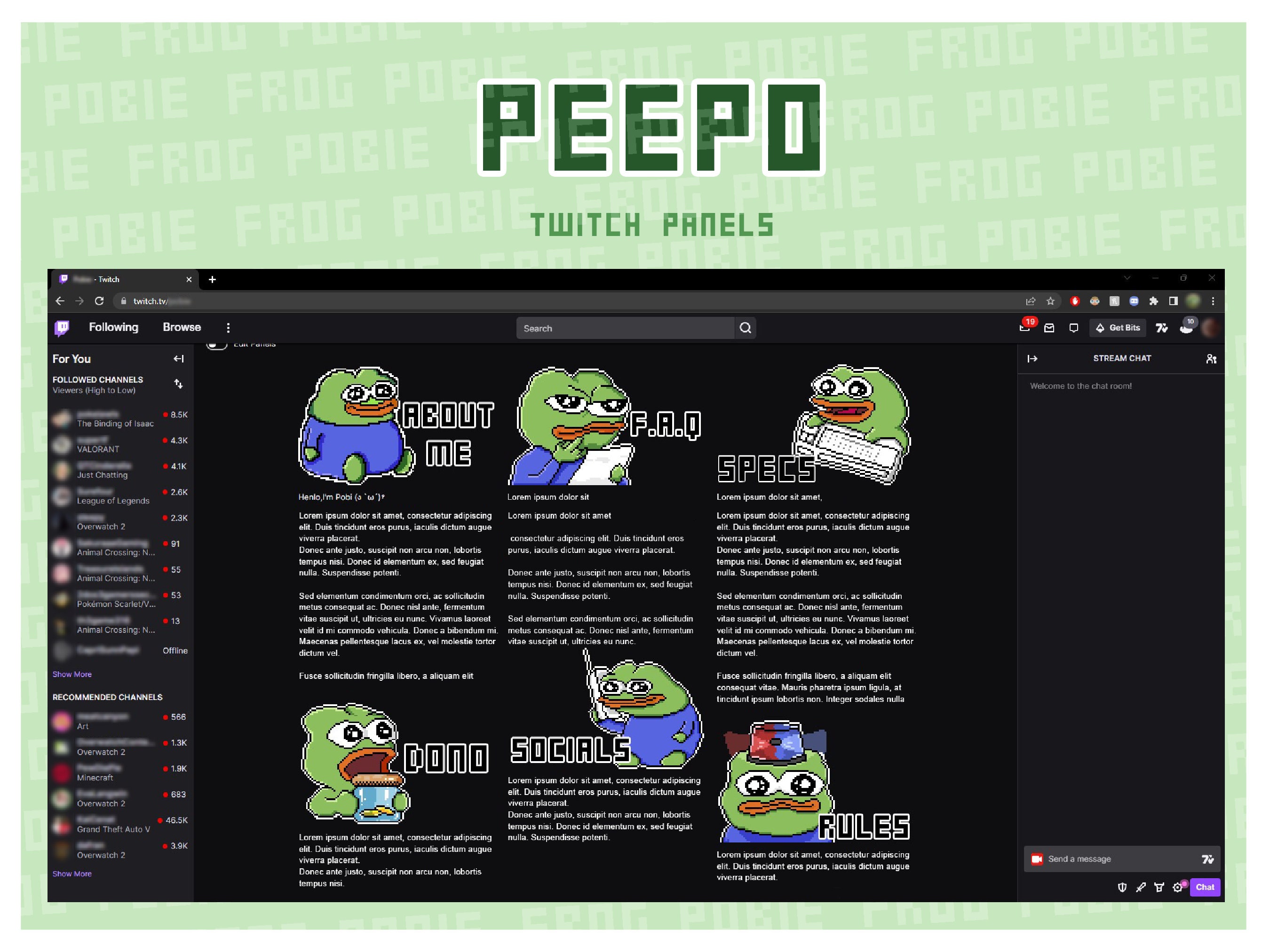 Peepo Twitch Panels - Etsy