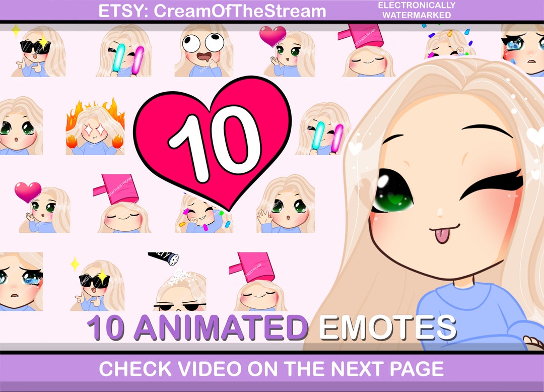 10 Pcs SMOOTH Animated Emotes ( MYA : Light Blond Hair | Emerald Eyes ...