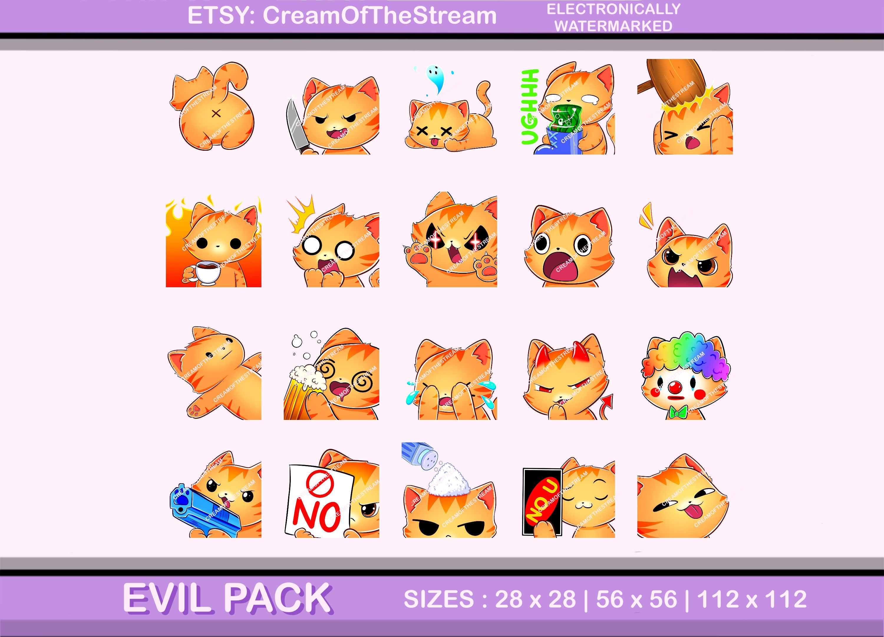 42 ORANGE CAT EMOTES Mega Pack Cute Chibi Kitten Furry Pet - Etsy