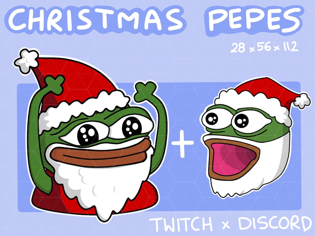 CHRISTMAS EMOTE Pepe Xmas Twitch | Discord, Xmas, P2U, Overlay, Screen ...