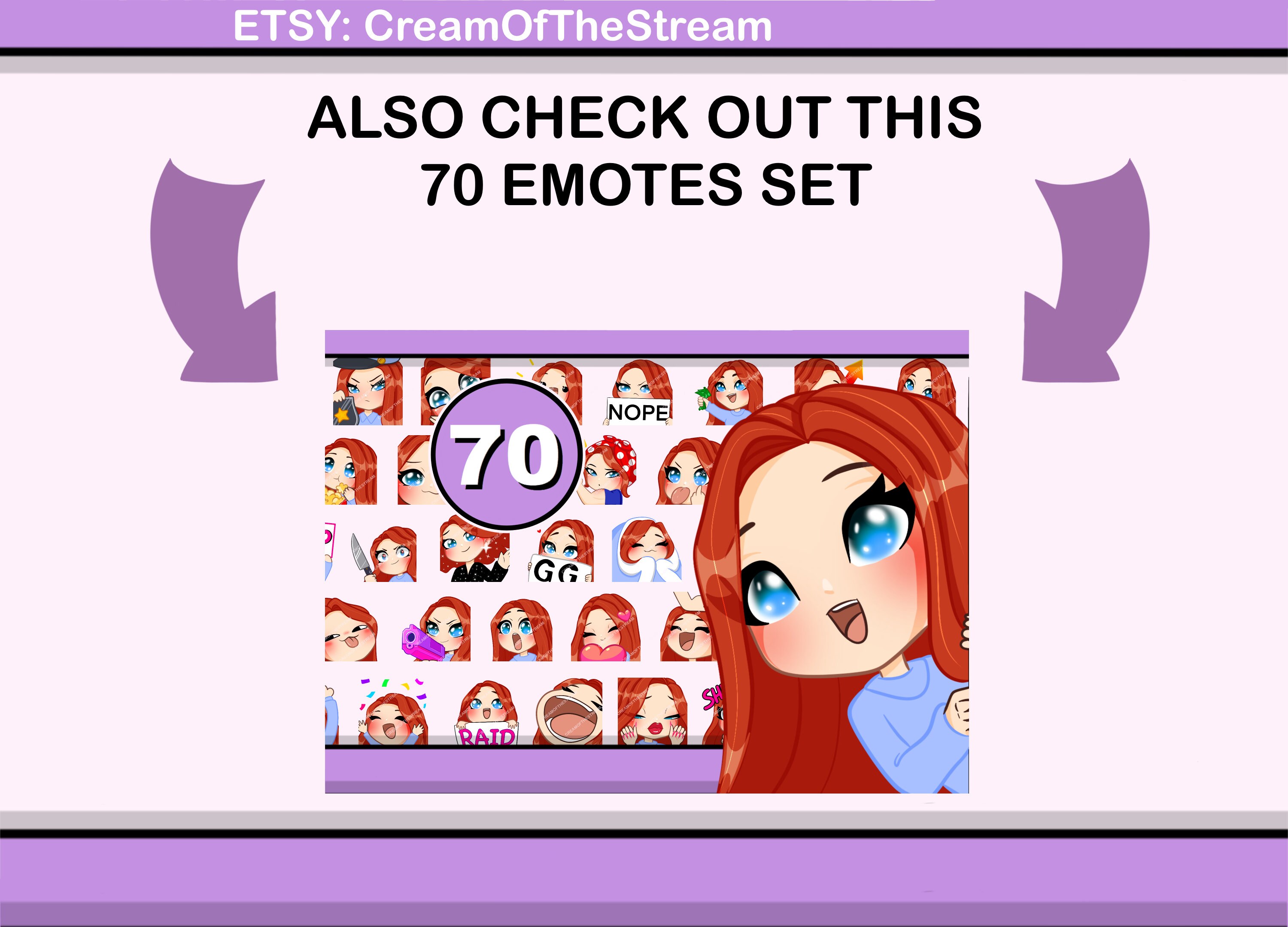 Pack of 10pcs ANIMATED Girls Emotes Girl RAIN: Ruby Hair - Etsy