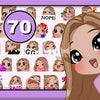Discord Emotes Emojis 70pcs ( Girl EMILY : Light Brown Hair | Blue Eyes ...