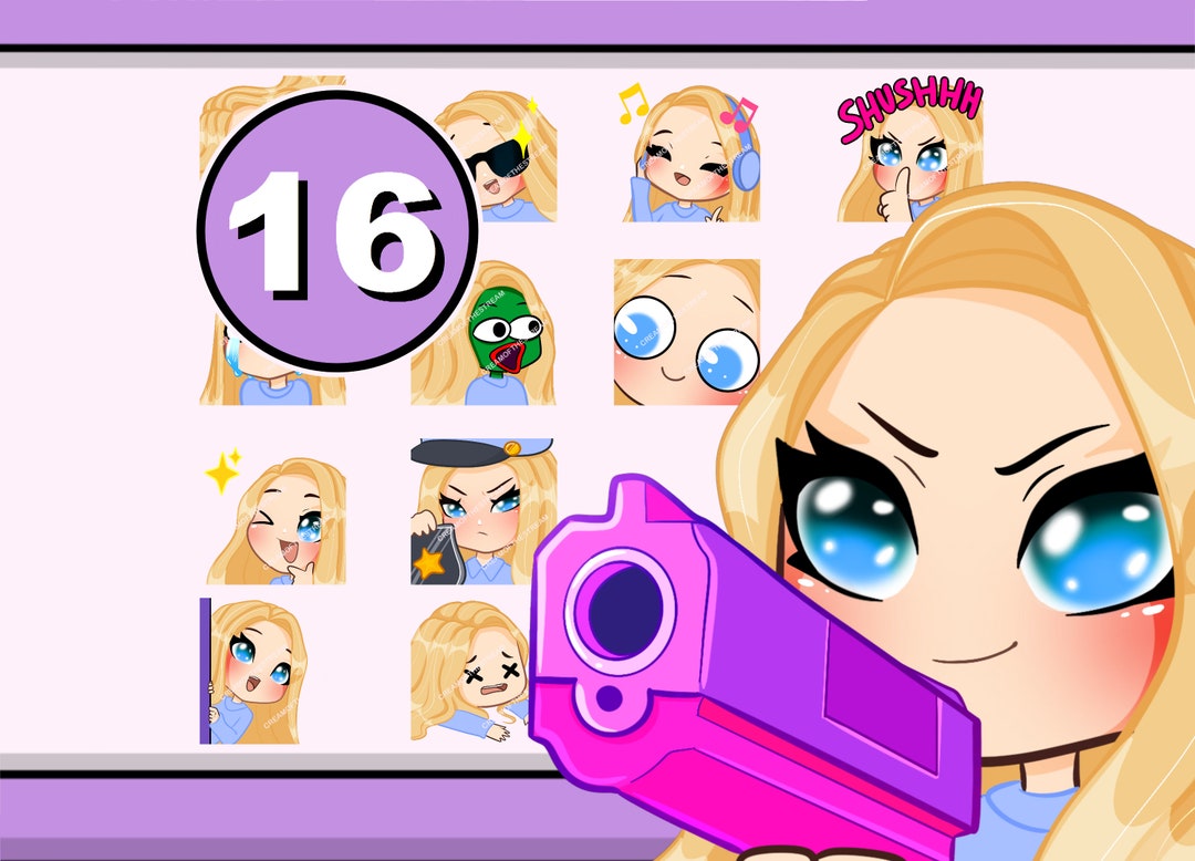 Kick Emotes 16pcs ( Girl LYDIA : Blond Hair | Blue Eyes | Pale Skin ...