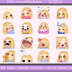 Blonde Girl Emote Kick Emotes 70pcs Pack ( OLGA : Blond Hair | Honey ...