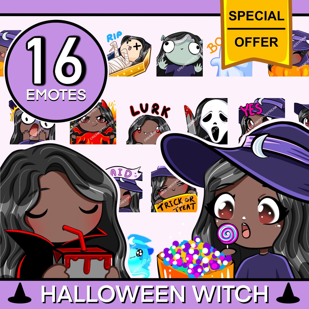 Basic Witch Halloween Spooky Twitch Emotes Ghost Twitch Pumpkin Twitch ...