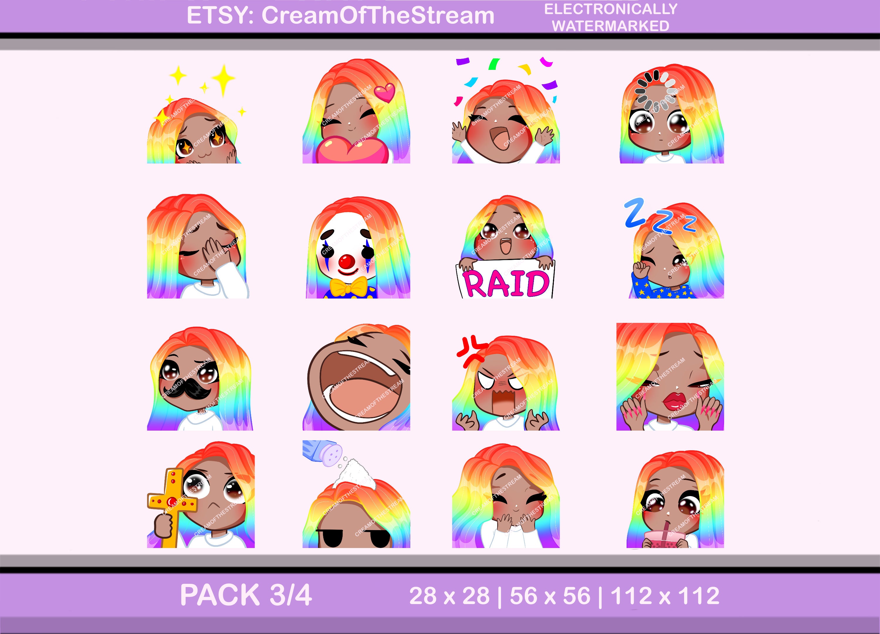 Stay Original With 70pcs Girl Twitch Emotes Woman PRIDE : - Etsy