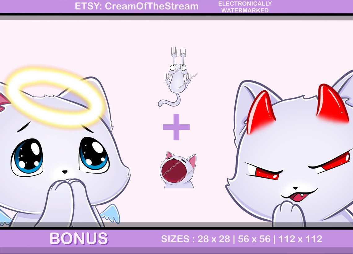 42 CUSTOM CAT Twitch Chibi Emotes - NEW Pet Emotes | Emot Twitch Emote ...