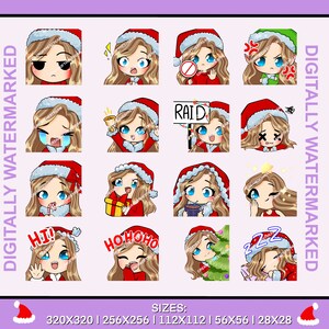 Christmas Girl Emote Twitch Emotes ( Emily | Brown Light Hair | Blue ...