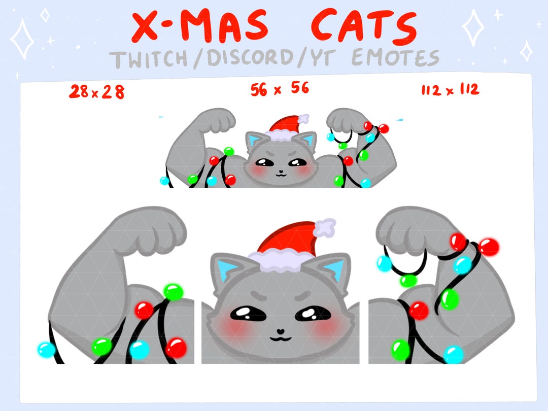 Christmas Chad Cats Twitch Emote | Discord, Xmas, P2U, Overlay, Screen ...